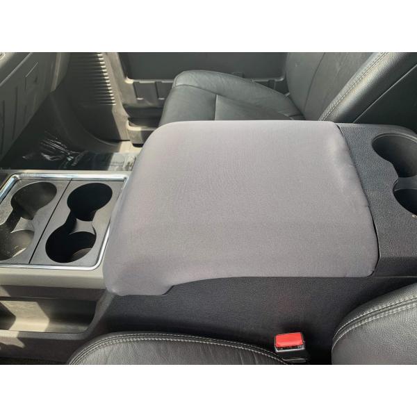 商品名: 自動車コンソールカバー - フォード F-250 2011-2016 スーパーデューティー センターコンソールアームレストカバー 防水ネオプレン生地 (グレー) Auto Console Covers- Fits The Ford...