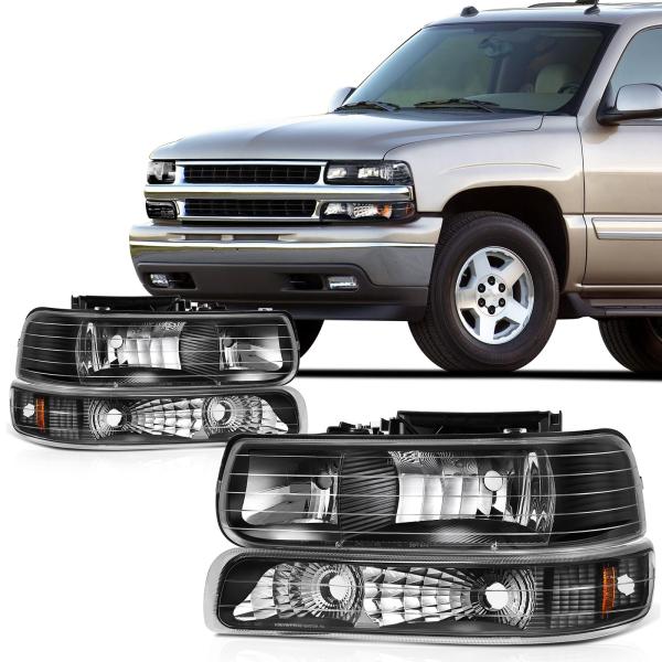 商品名:  SCITOO Pair Headlight Assembly Compatible for Chevy Silverado 1500 2500 1999-2002 for Silverado 3500 2001-2002 Bla...