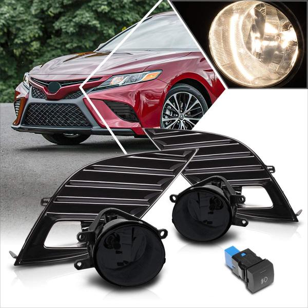 商品名:  Front Bumper Fog Lights+Bezel+Switch Compatible with 18-20 Toyota Camry SE/XSE,Smoked Lensブランド: PM PERFORMOTOR高さ: ...