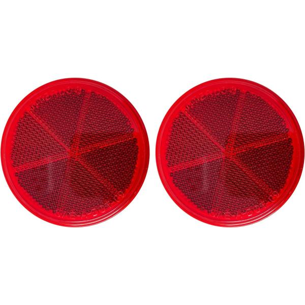 商品名: [ALL STAR TRUCK PARTS] クラス A 7.6 cm ラウンド リフレクター ストロング スティックオン - レッド/アンバー トレーラー、トラック、自動車、メールボックス、ボート、SUV、RV、産業用アプリケー...