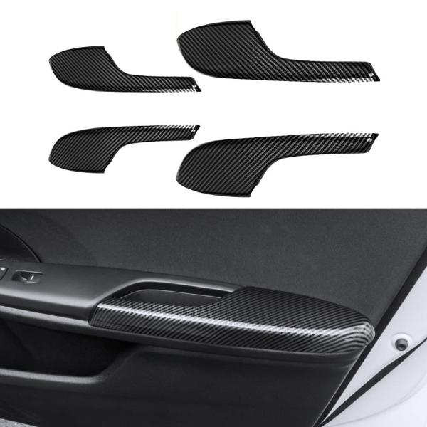 商品名:  Phoneix 4Pcs Carbon Fiber Pattern Interior Door Armrest Panel Trim Cover Set Texture ABS Accessories Fit for Honda...