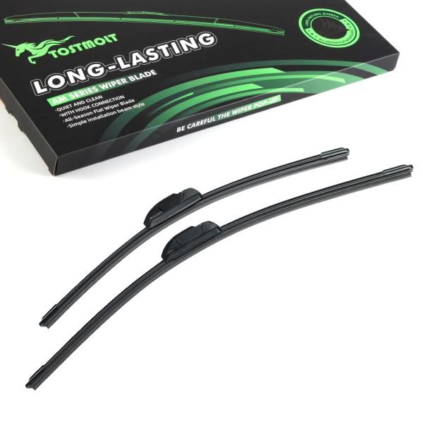 商品名:  tostmolt 2pcs 19"+22" U/J Hook Bracketless Curved Premium All-Season Front Windshield Wiper Blades Set of 2 Combo ...