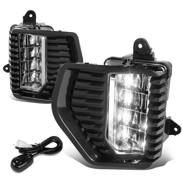 商品名:  Auto Dynasty Full LED Front Bumper Driving Fog Light Lamps with Switch and Bezels Compatible with GMC Sierra 1500 ...