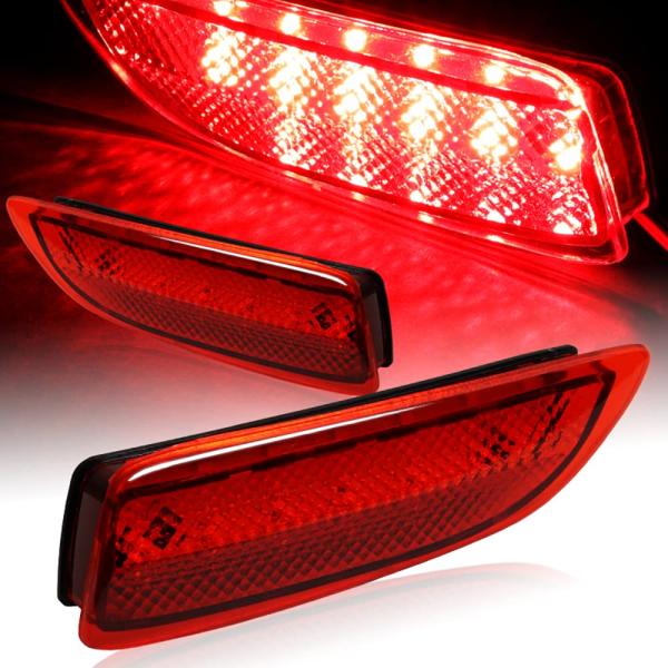 商品名: Q1-TECH, Red Lens Full LED Rear Bumper Reflector Lights Compatible with 2011-2013 Lexus CT200h, 2011-2013 Toyota Co...