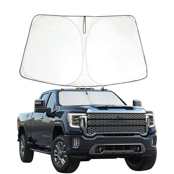 商品名: ROCCS 折りたたみ式フロントガラスサンシェード 2019 2020 2021 2022 2023 2024 2025 GMC シエラ 1500 2500 3500 SLT AT4 Denali用 フロントウィンドウ サンシェー...