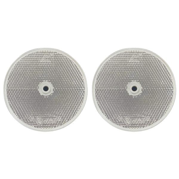 商品名: [ALL STAR TRUCK PARTS] クラス A 3-3/16インチ ラウンドリフレクター センターマウントホール付き - トレーラー、トラック、自動車、メールボックス、ボート、SUV、RV、産業用途用2個パック (ホワイ...