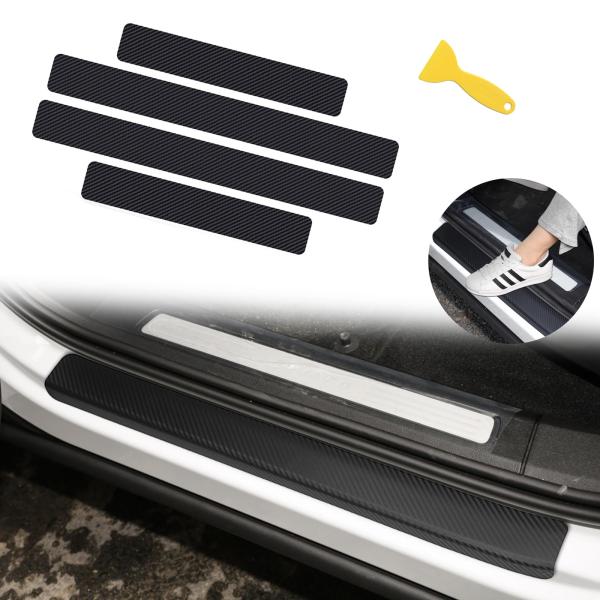 商品名: RUIANTE ユニバーサルドアエントリーガードデカールステッカー カーボンファイバースカッフプレートガード ウェルカムペダルプロテクターカバー RUIANTE Compatible with Car Door Sill Prot...