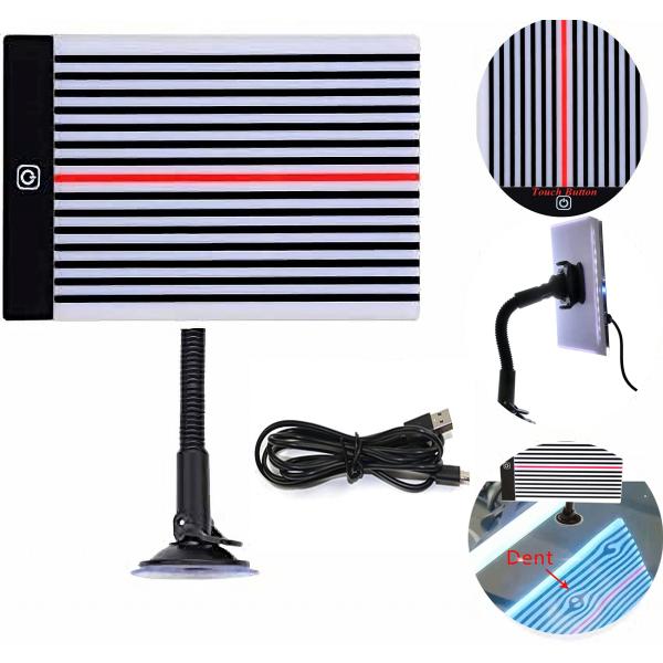 商品名: HIYITKS ペイントレス凹み修復ツール 調節可能なLEDストリップラインボード 車体 LEDストライプラインツール 凹みライト付きリフレクターを探す 3種類の明るさコントロール へこみ除去 固定ツール ホルダー付きUSBライン...