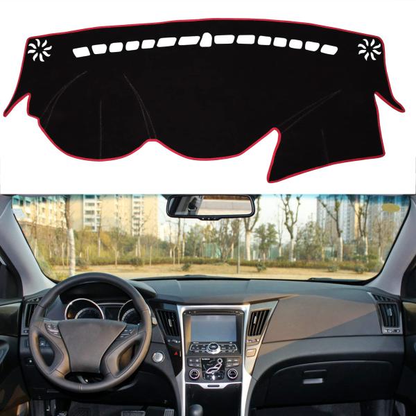 商品名: SENSHINE ヒュンダイ ソナタ 2011 2012 2013 2014 ダッシュボードカバー センターコンソールカバー ダッシュマット カーペットプロテクター サンシールドカバー カスタムフィット レッドトリム SENSHI...