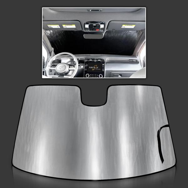 商品名: GalaxyAutoShield カスタムフィット フロントガラスサンシェード 2022 ヒュンダイ サンタクルーズ SE、SEL、プレミアム、リミテッド、ウィンドウサンシェードアクセサリー UVリフレクター プライバシー保護 (...