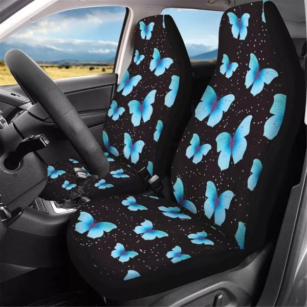 商品名:  Snilety Blue Butterfly Design Auto Front Saddle Blanket Cushion for Cars Driver Seat Cover Pack of 2,Sedans Trucks...