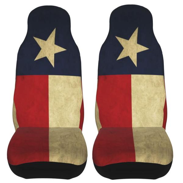 商品名: Teery-YY テキサスローンスター州旗柄 カーシートカバー 2枚 フロントシートプロテクターカバー クッション 自動車装飾 ユニバーサルフィット ほとんどの車、車、SUVセダン、トラックにフィット Teery-YY Texas...