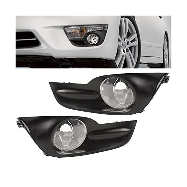 商品名: labwork フォグライトランプ 1ペア 交換用 2013-2015 日産 アルティマ クリアレンズ 電球+ベゼル+配線ハーネス+スイッチキット フロントバンパー フォグドライビングライト 運転席と助手席側 labwork 1 ...