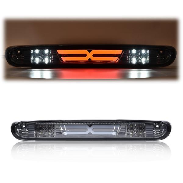 商品名: CHEDA リアサードブレーキライト 2007-2014 シボレーシルバラードシエラ対応 スモーキーレンズ クリアハウジング 3D LEDバーテールカーゴランプ Xタイプ 531066 CHEDA Rear Third Brake...