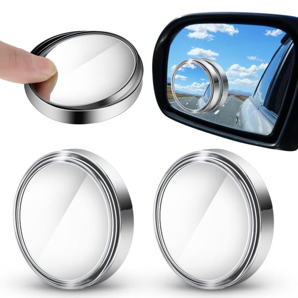 商品名:  4 Pcs Blind Spot Mirrors 360 Degree 2 Inch Car Rear View Adjustable Wide View Angle Silver Round Glass Convex Mirr...