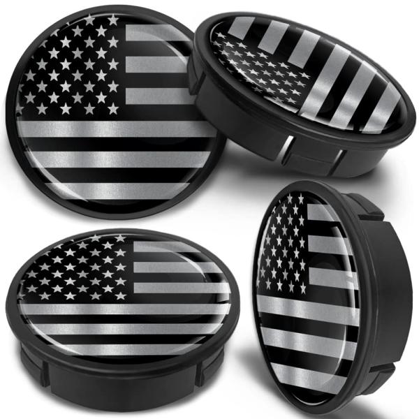 商品名:  4 x 60mm ABS Car Alloy Wheel Centre Universal Rims Hub Center Caps Auto Tuning Logo Emblem Silver Black USA Flag C...