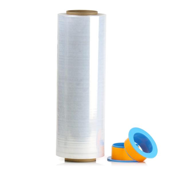 商品名:  BOMEI PACK 1 Roll 1500ft Industrial Clear Stretch Wrap 70 Gauge 15inch with 3inch Handles, Shrink Wrap Roll for Pa...