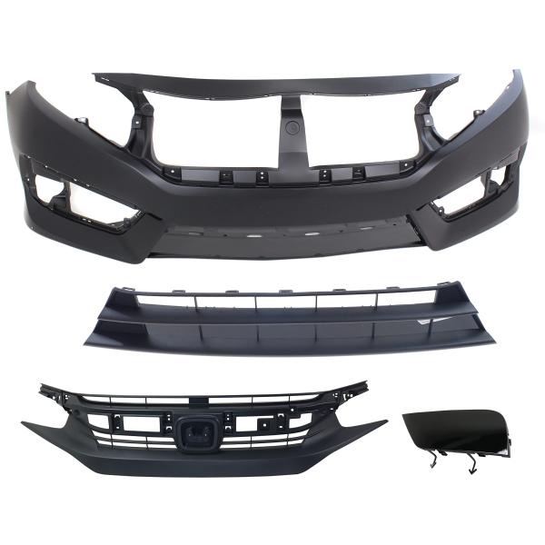 商品名:  Garage-Pro Bumper Cover Kit Compatible with 2016-2018 Honda Civic Primed 4-pc kit with Bumper Filler, Bumper Grill...