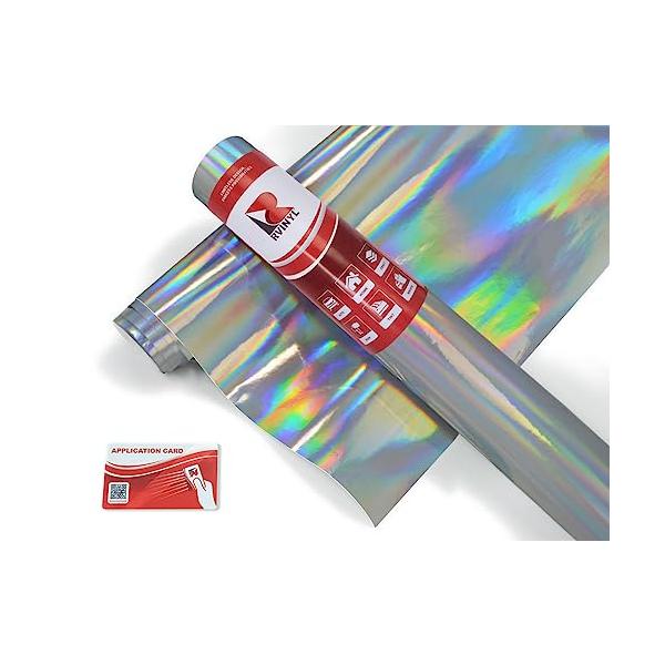 商品名:  Rwraps Holographic Chrome Vinyl Car Wrap Film in Silver Neochrome - 5ft x 1ft - Vehicle Sheet Roll with Adhesive B...