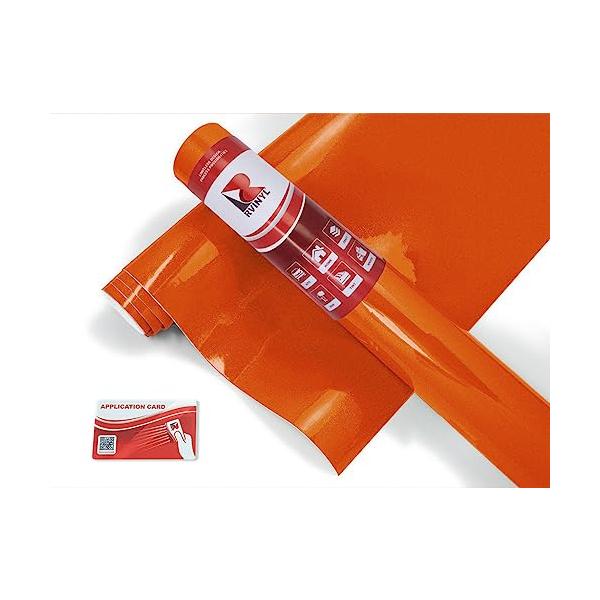 商品名:  Rwraps Gloss Metallic Vinyl Car Wrap Film in Fire Orange - 5ft x 1ft - Vehicle Sheet Roll with Adhesive Back and A...