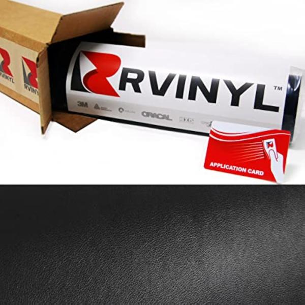 商品名:  Rwraps Leather Vinyl Car Wrap Film in Black - 5ft x 2ft - Vehicle Sheet Roll with Adhesive Back and Air Release Te...