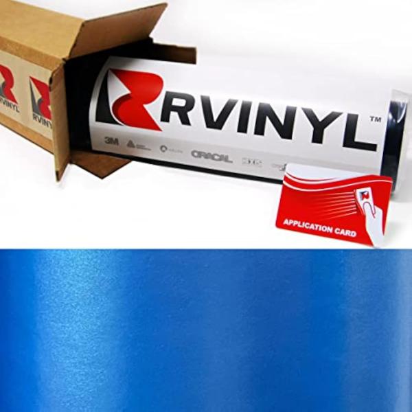 商品名:  Rwraps Satin Vinyl Car Wrap Film Sheet Roll with Air Release Technology - 5ft x 1ft, Metallic Ocean Blueブランド: Rvin...