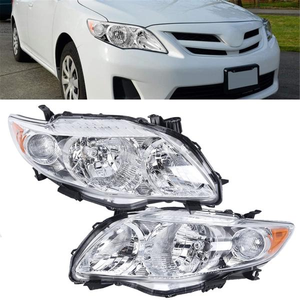 商品名:  labwork Headlights Assembly Replacement for Toyota Corolla 2009 2010 Projector Headlamps with Amber Corner Pair Le...