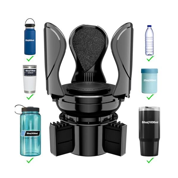 商品名: 車用カップホルダーエキスパンダー、カップホルダーエクステンダーアダプター 拡張可能なアームと調節可能なベース付き Yeti Ramblers 14~64オンス、Hydro Flasks(ハイドロフラスク)18~64オンスのほとんど...