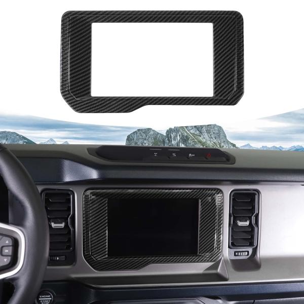 商品名: RAZPOY ナビゲーションパネルフレームカバー ブロンコアクセサリー用 センターコンソールダッシュボード GPSナビゲーション画面パネルトリム 2021 2022 Ford Bronco対応 ABSカーボンファイバー製 RAZP...