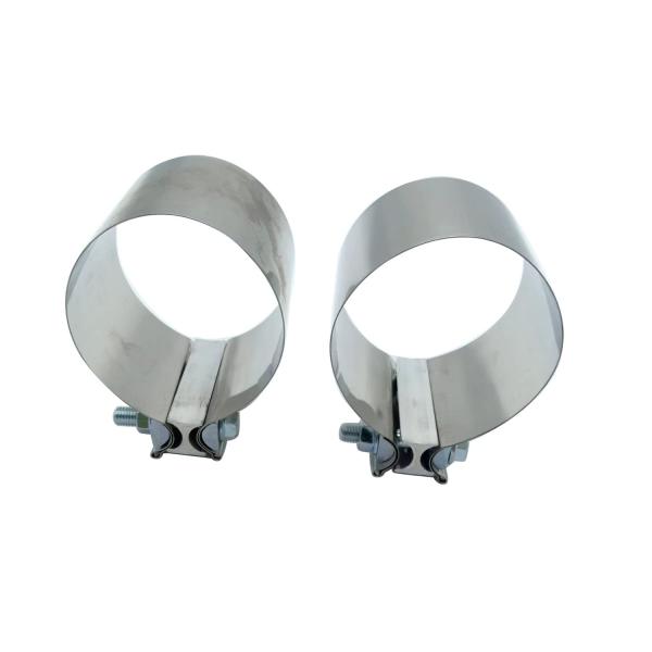 商品名:  1 Pair 2pcs SHLPDFM 4" Inch Exhaust Band Clamp T304 Stainless Steel Butt Joint Band Exhaust Clamp Sleeve Coupler U...