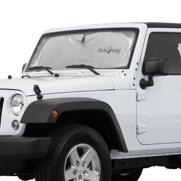 商品名: SolarGuard Go インテリア サンシェード 車用フロントガラス用 XS - 反射カーシェード フロントガラス用 有害な紫外線をブロック - サイドウィンドウシェード2個と収納ポーチ付き - シルバー SolarGuard...