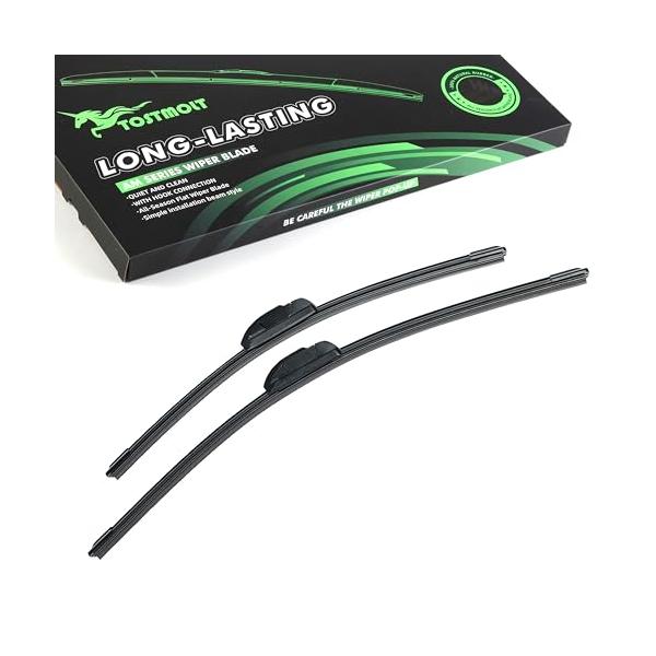 商品名:  tostmolt 2pcs 18"+18" OEM Quality Bracketless Premium All-Season Front Windshield Wiper Blades Set of 2 Combo Pack...