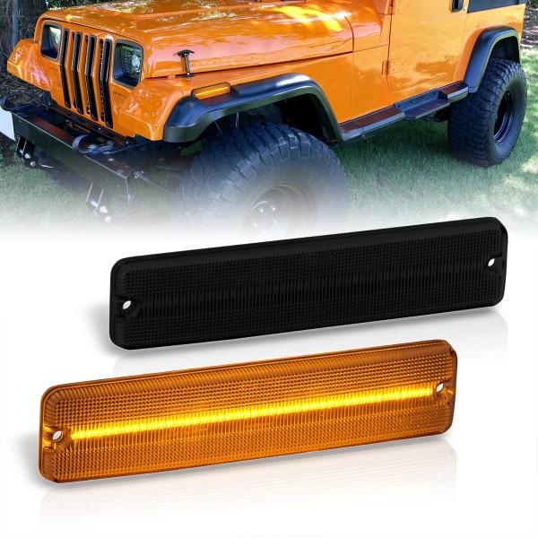 商品名:  AJP Distributors Smoke Lens Front Fender Bumper LED Side Marker Lights Reflectors Signal Parking Lamps Assembly Pa...