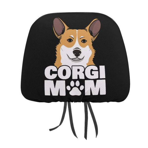 商品名:  FunnyStar Corgi Dog Mom Car Headrest Cover Soft Car Headrest Protector Seat Cover Accessories Fit for Cars 1 PCSブラ...