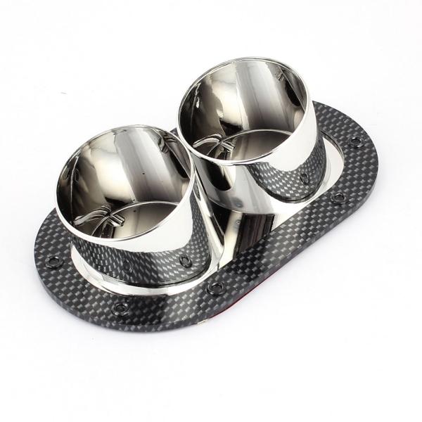 商品名:  Qtqgoitem Double Hole Air Flow Sticker Car Decorative Fake Muffler Silver Tone (Model: 227 396 4ff c1b 3b9)ブランド: G...