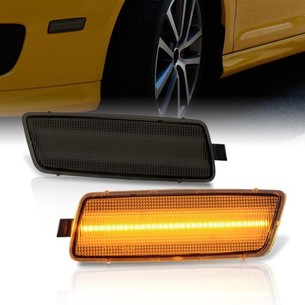 商品名:  AJP Distributors Smoke Lens Front Bumper Amber LED Side Markers Lights Signal Reflector Lamps Assembly Pair Set Co...