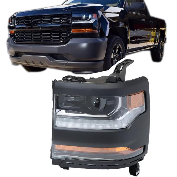 商品名:  labwork Headlight Assembly, Compatible Replacement for Chevy Silverado 1500 2016-2019 [HID/Xenon Model] w/DRL Proj...