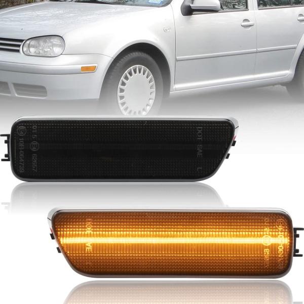 商品名:  Amber LED Side Marker Lights Assembly for MK4 Golf GTI R32 Jetta Sedan/Jetta Wagon Cabrio Convertible Left Driver ...