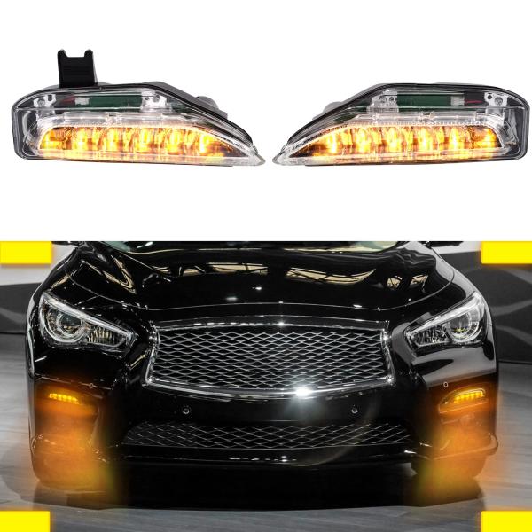 商品名:  AMSPRAC LED Fog Lights fit for Infiniti Q50 Q50S Sport 2014-2020,Front Bumper LED Fog Light Replacement Amber/Yell...