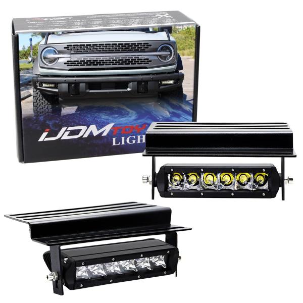 商品名:  iJDMTOY Modular Bumper Mount High Power 6-Inch Mini-SR LED Light Bar Kit Compatible with 2021-up Ford Bronco, (2) ...