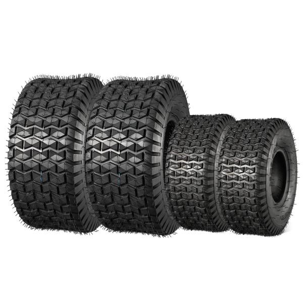 商品名: MaxAuto FOX V1 15x6.00-6 &amp; 20x10.00-8 芝刈り機フロント&amp;リアタイヤセット(特許設計)、タイヤ15x6.00-6nhs フロント&amp;20x10.00x8nhs リアTruf...