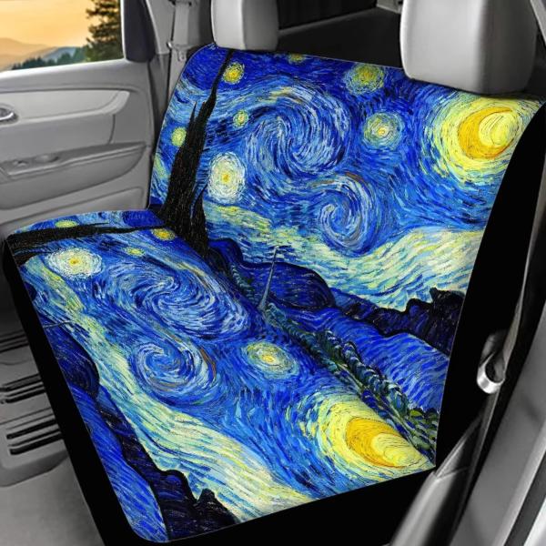 商品名:  DISNIMO Van Gogh Starry Night Back Seat Cover for Car Split Bench Rear Seat Cover Protector Dog Pet Seat Cushion C...