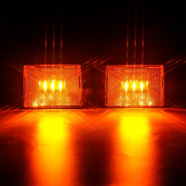 商品名: LINKITOM 2個 アンバー LED サイドマーカー ライト クリアランスライト 反射板付き ユーティリティ ボート トレーラー トラック RV [DOT認証] [IP67] LINKITOM 2pc Amber LED Si...