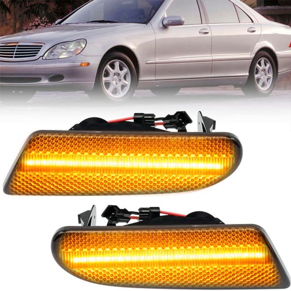 商品名:  NJSBYL Amber LED Side Marker Lights Assembly for W220 2000-2006 Mercedez S-Class Benz S430 S500 S55 AMG S600 Sedan...