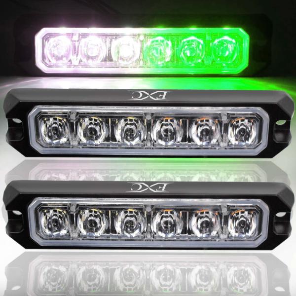 商品名:  FXC 2pack Ultra Slim 6-LED Flashing Strobe Lights for Truck Car Vehicle LED Grille Light Emergency Beacon Caution ...
