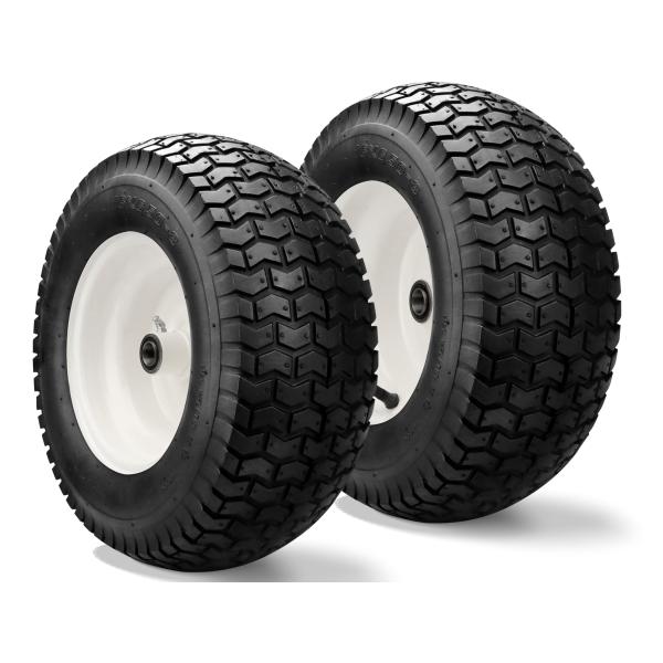 商品名:  2 PCS 16x6.50-8 Lawn Mower Tires and Rim - 16x6.5-8 Tractor Turf Tire Replacement for Craftsman/John Deere Riding ...