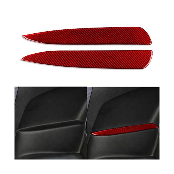 商品名: NVCNX リアルプレミアムカーボンファイバーリアドアアームレストパネルカバー 車内トリムアクセサリー シボレーカマロ 2010 2011 2012 2013 2014 2015 2個 レッド ?NVCNX Real Premiu...
