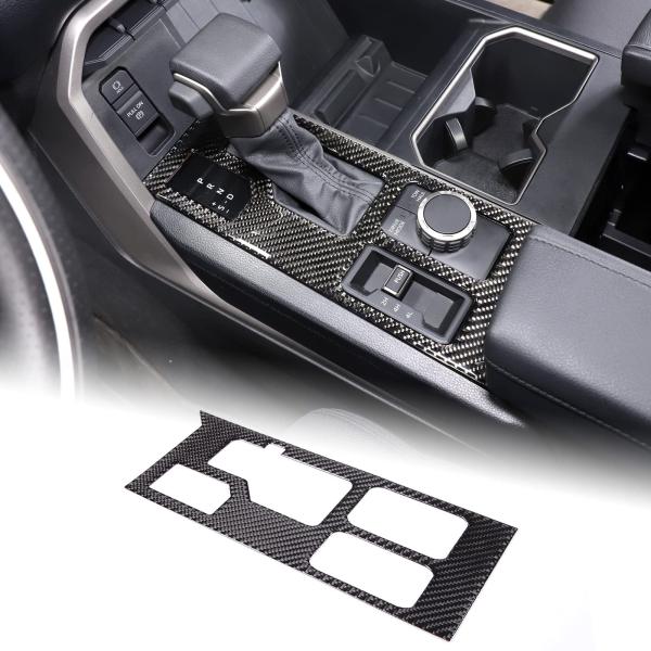 商品名: カーセンターコントロールギアボックスシフトノブパネルフレームカバー トヨタタンドラ/セコイア 2022-2023年カーボンファイバー カーコンソールギアシフトパネルカバー トリムステッカー ギアシフトパネルトリムアクセサリー Au...