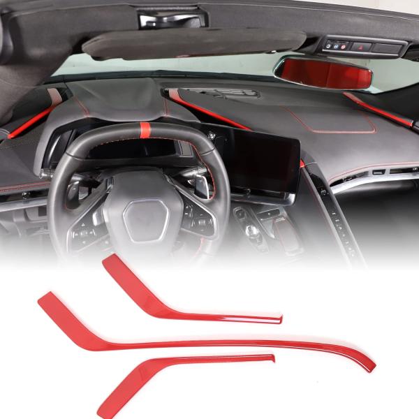 商品名: CHEAYAR コントロールダッシュボードカバートリム シボレー コルベット C8 スティングレイ 2020-2023、ABSセンターコンソールパネルダッシュボードカバーアクセサリー(スポーツレッド) CHEAYAR Contro...