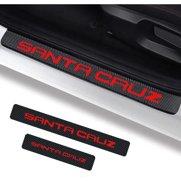 商品名: WENDISH サンタクルーズドアシルプロテクター 反射4Dカーボンファイバーステッカー 装飾 ドアエントリーガード ドア敷居スカッフプレートステッカー アクセサリー ヒュンダイサンタクルーズ対応 レッド 4枚 WENDISH 4...